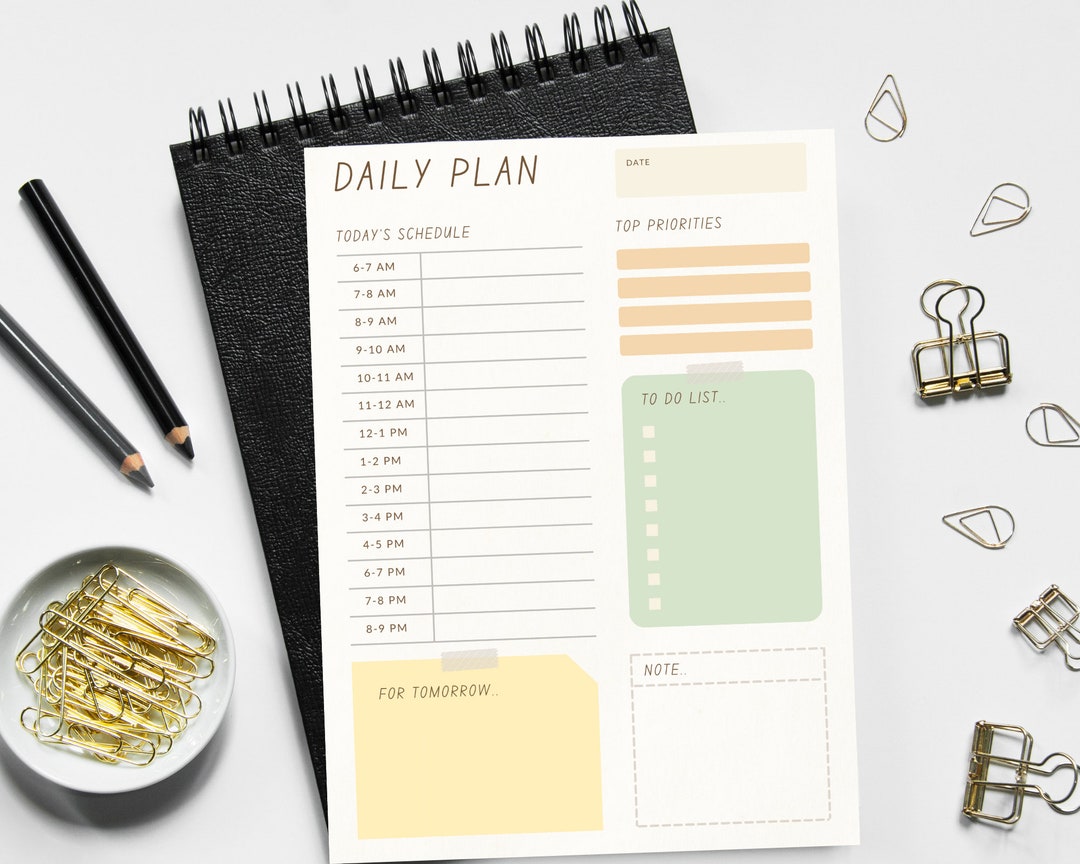 Cute Daily Planner Printable Daily Planner Digital Download Daily ...