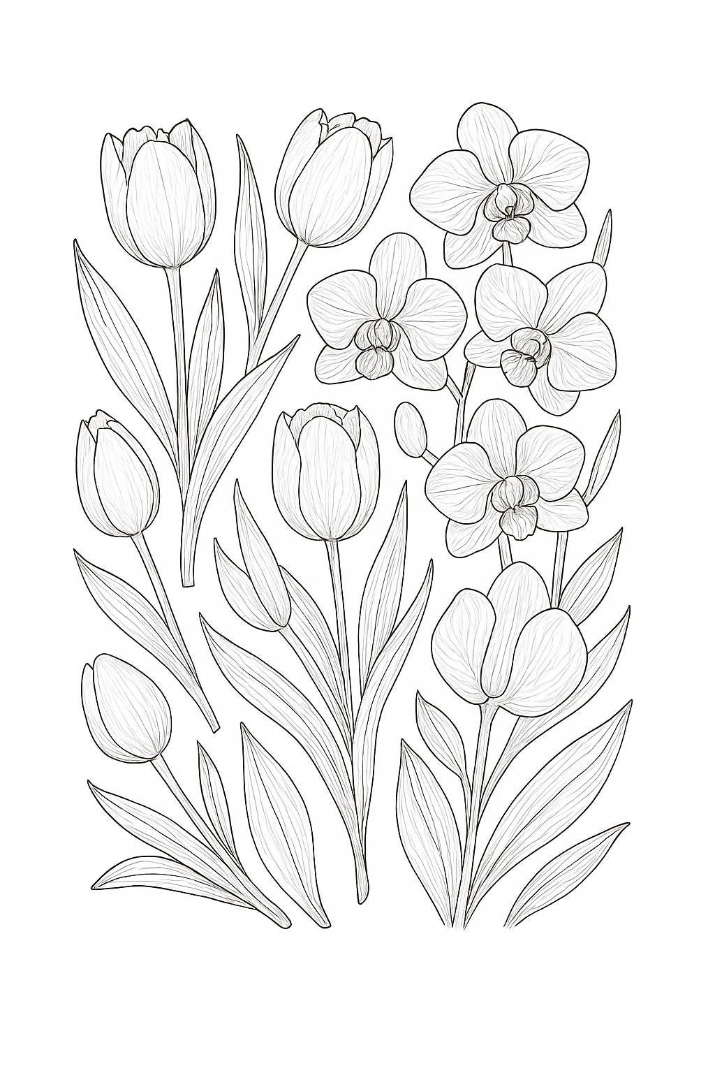 Flower Variations Colouring Pages - Etsy