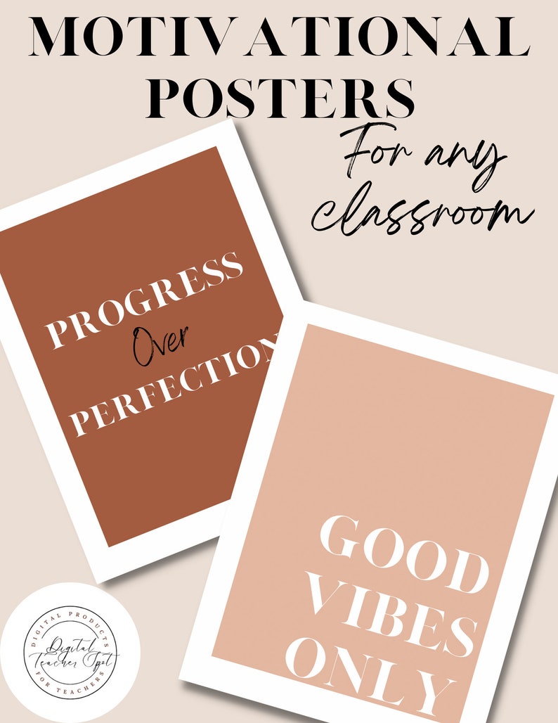 Classroom Motivational Quote Posters Decor Postive Affirmations ...