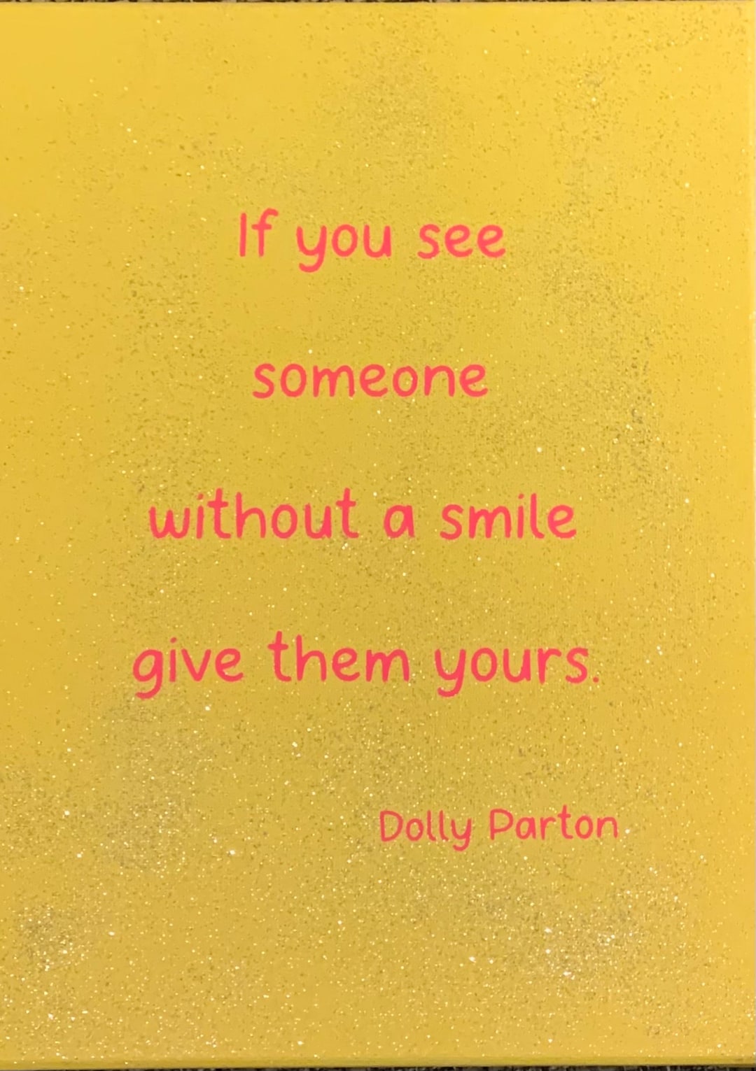 Handmade Inspiring Sign Dolly Parton Saying Glitter 9x12 Yellow and ...
