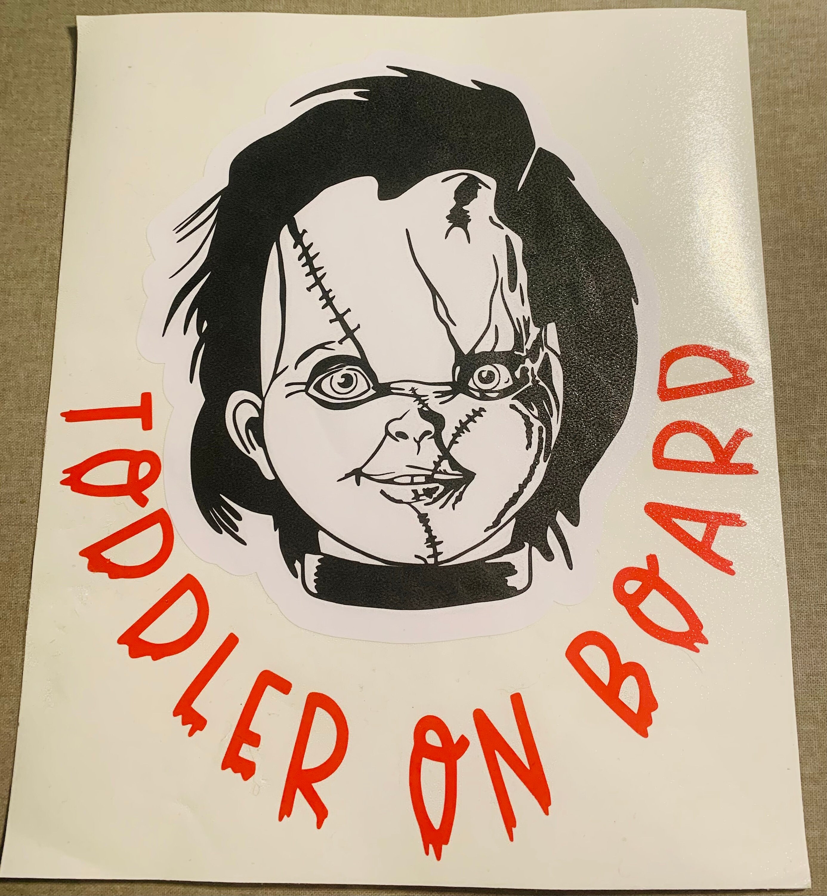 Toddler on Board - Chucky - Car Decal - Funny Decal - Scary Decal ...