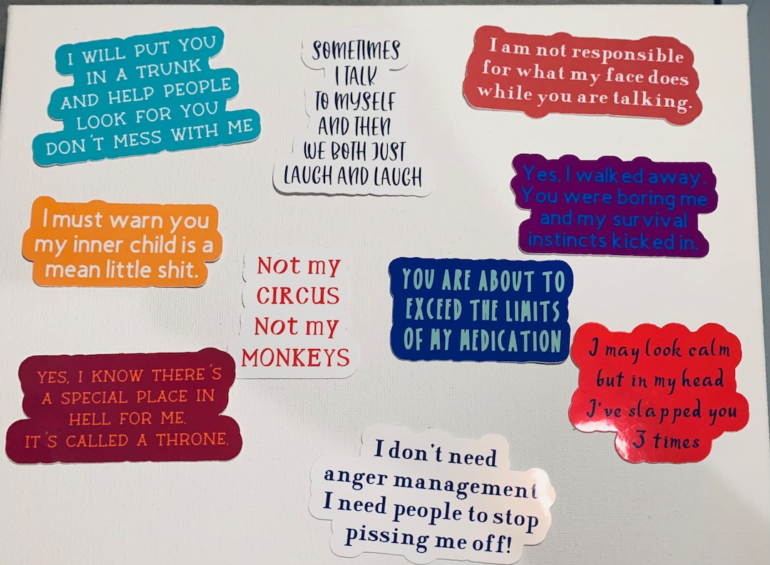 Funny Sarcastic Stickers #2, Handmade Stickers, Funny Sayings, Funny ...