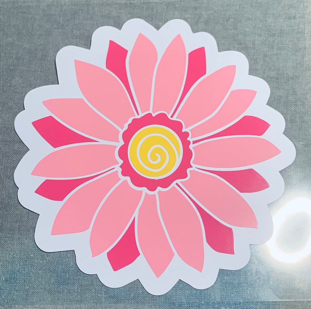 Pretty Decal - Pink Flower Decal - Fun Decal - Permanent Car Window ...