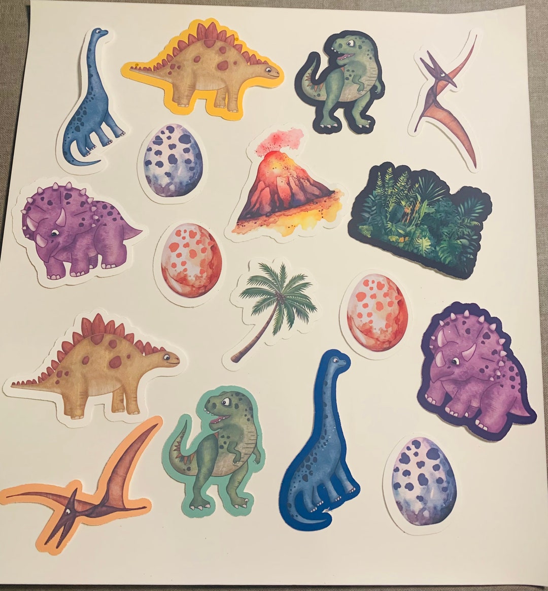 Dinosaur Stickers - Handmade Stickers - Cute Stickers - Crafting ...