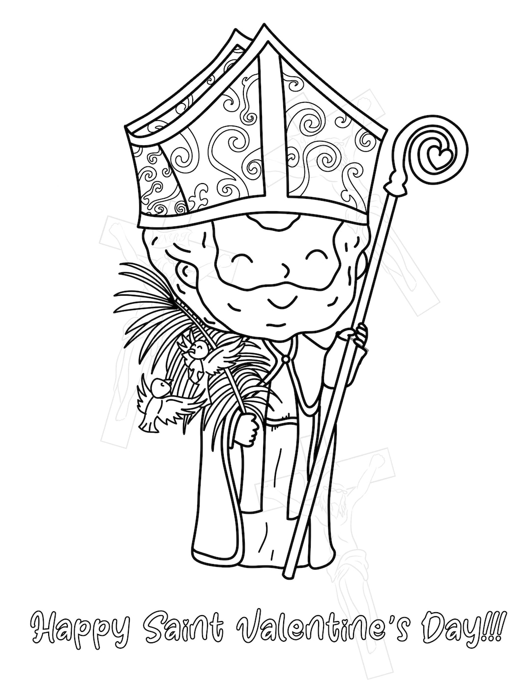 Saint Valentines Day Coloring Sheet digital Download Only - Etsy