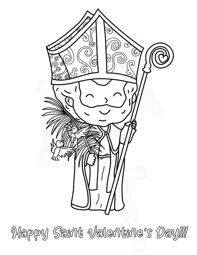 Saint Valentine’s Day Coloring Sheet *digital Download Only* - Etsy