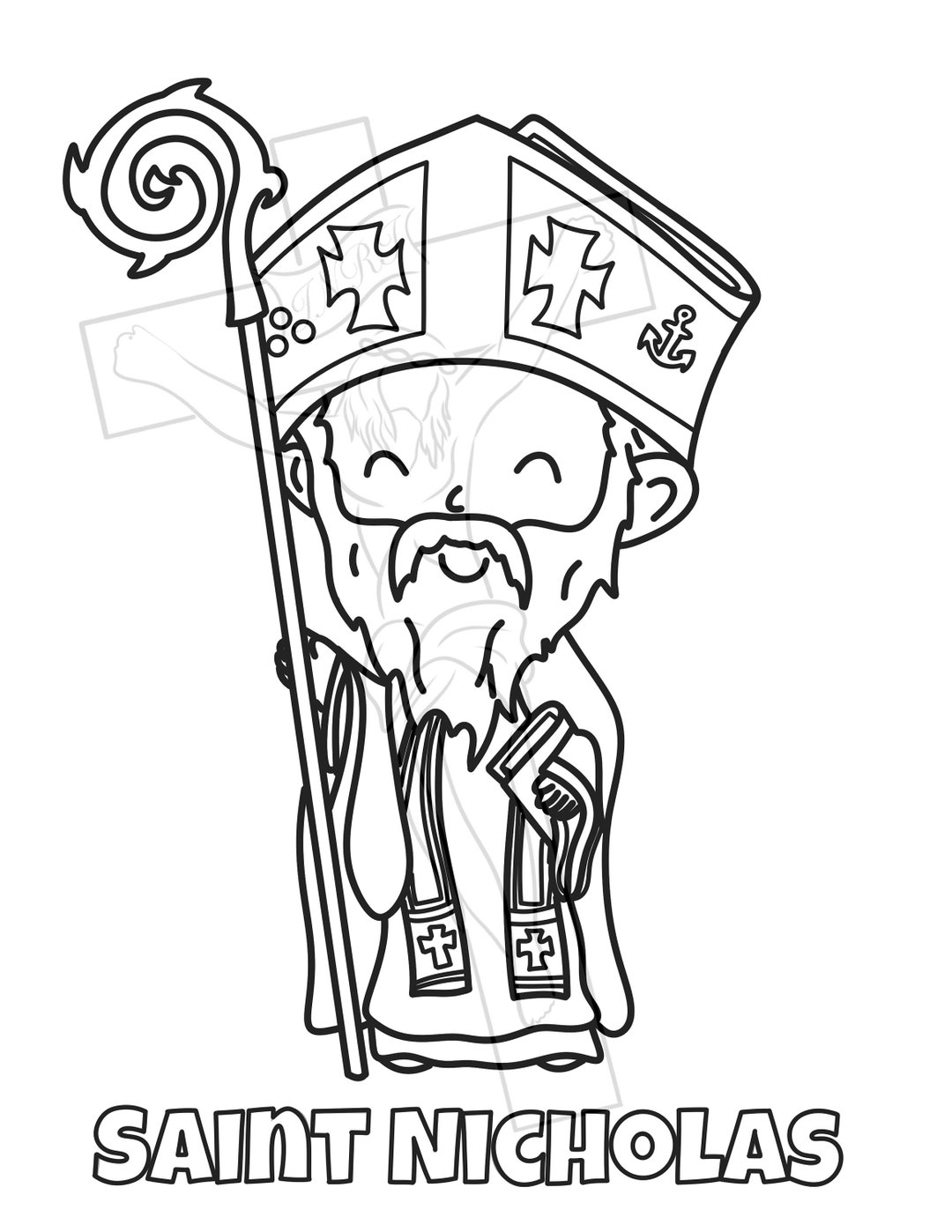 Saint Nicholas Coloring Sheet *digital Download Only* - Etsy