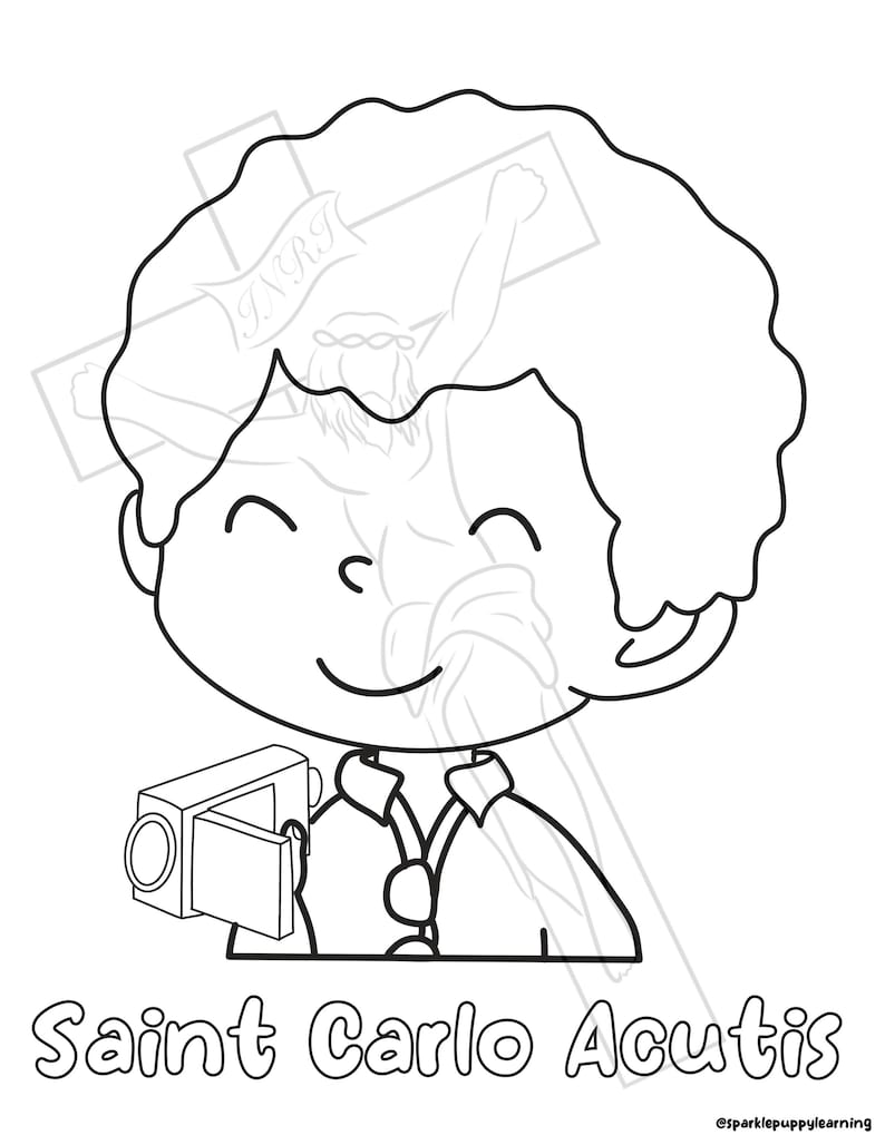 Saint Carlo Acutis Coloring Sheet *digital Download Only* - Etsy