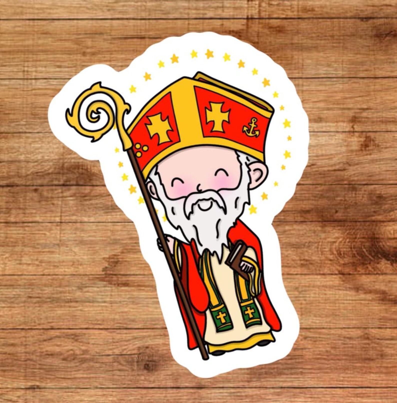 Saint Nicholas Catholic Saint Sticker - Etsy