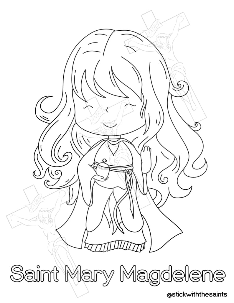 Saint Mary Magdalene Coloring Sheet *digital Download Only* - Etsy