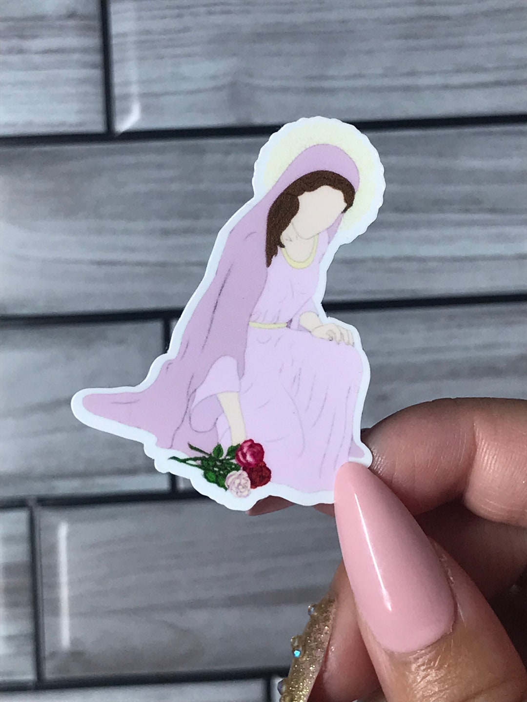 Mystical Rose Virgin Mary Catholic Marian Sticker - Etsy
