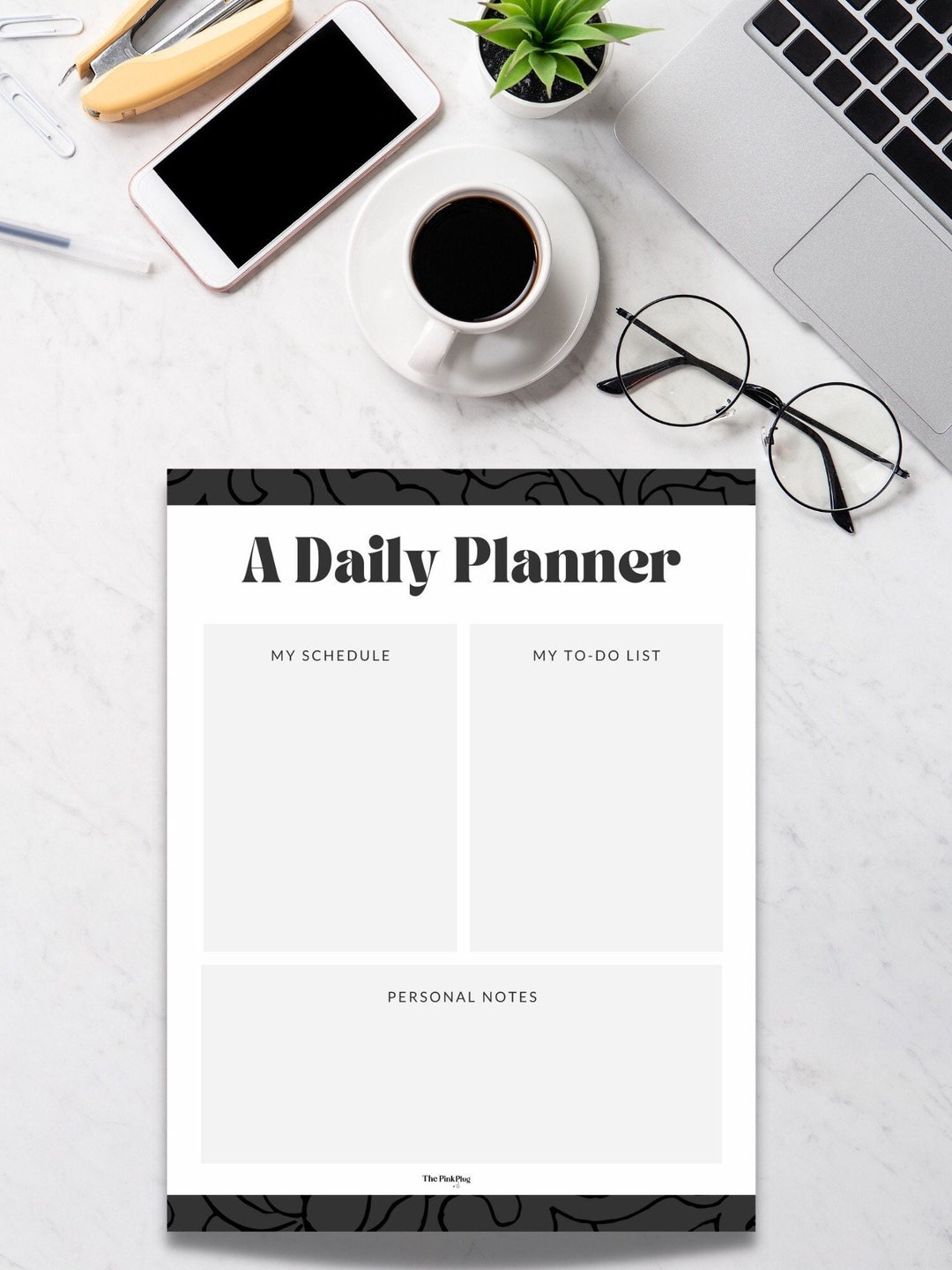 Chic Daily Planner | Simple Daily Planner | Digital Download - Etsy