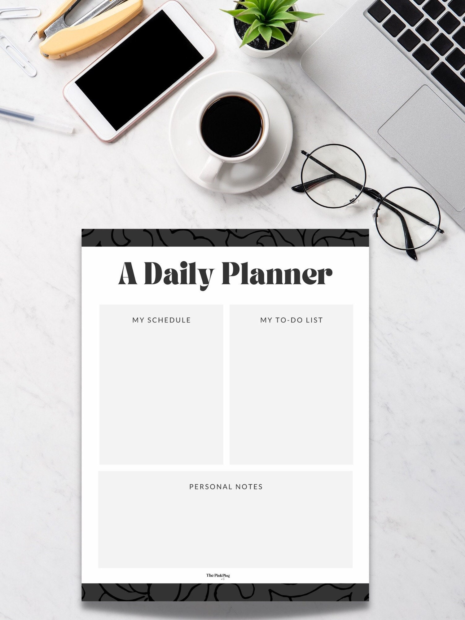 Chic Daily Planner | Simple Daily Planner | Digital Download - Etsy