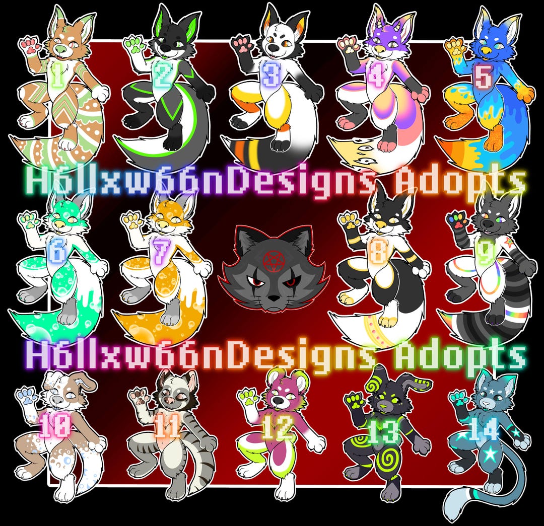 Furry Character Adopts CHEAP Canine Bunny Bear Feline Fursona Character ...