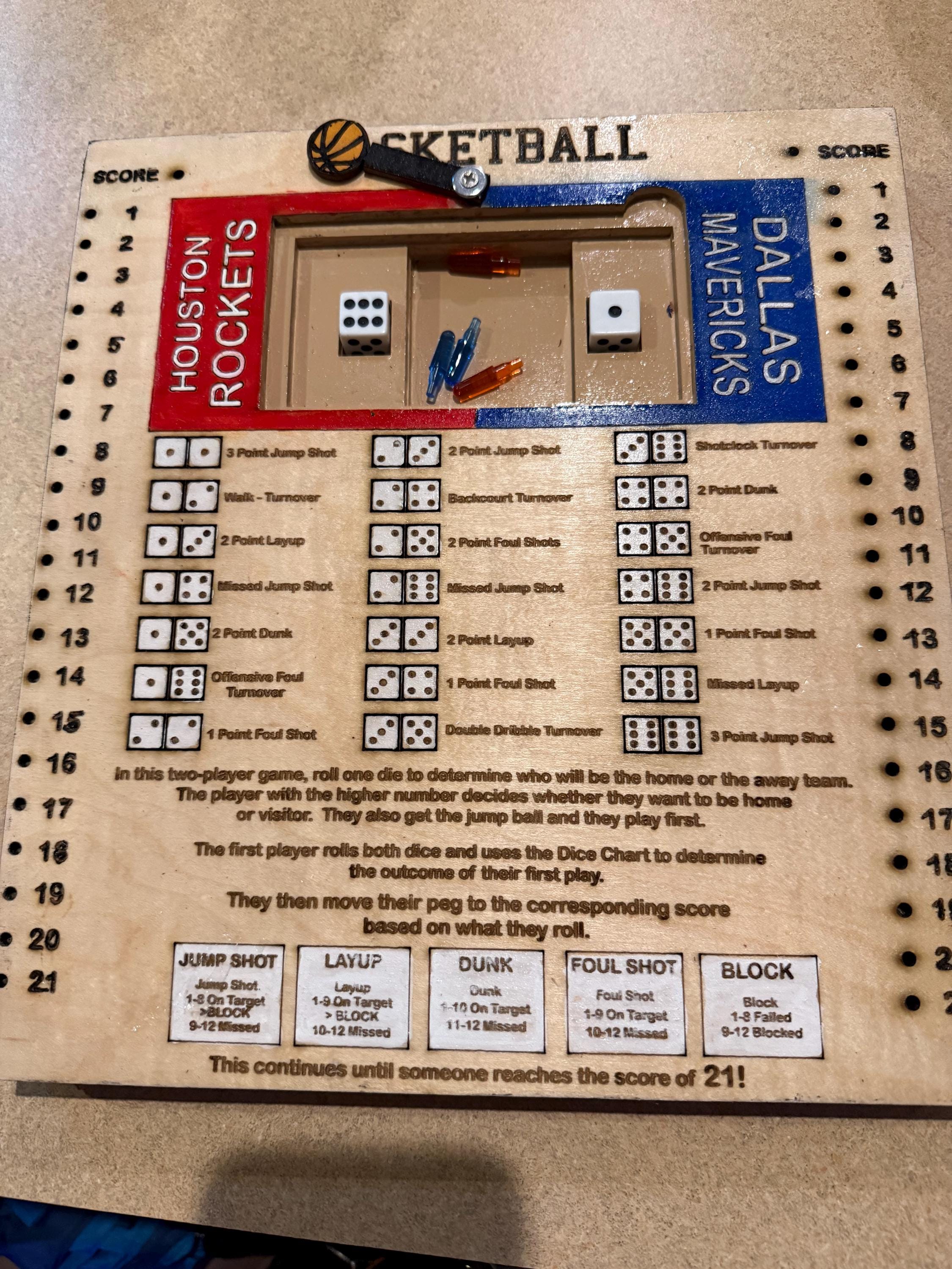 Tabletop Dice Basketball Game. 11x 9 - Etsy