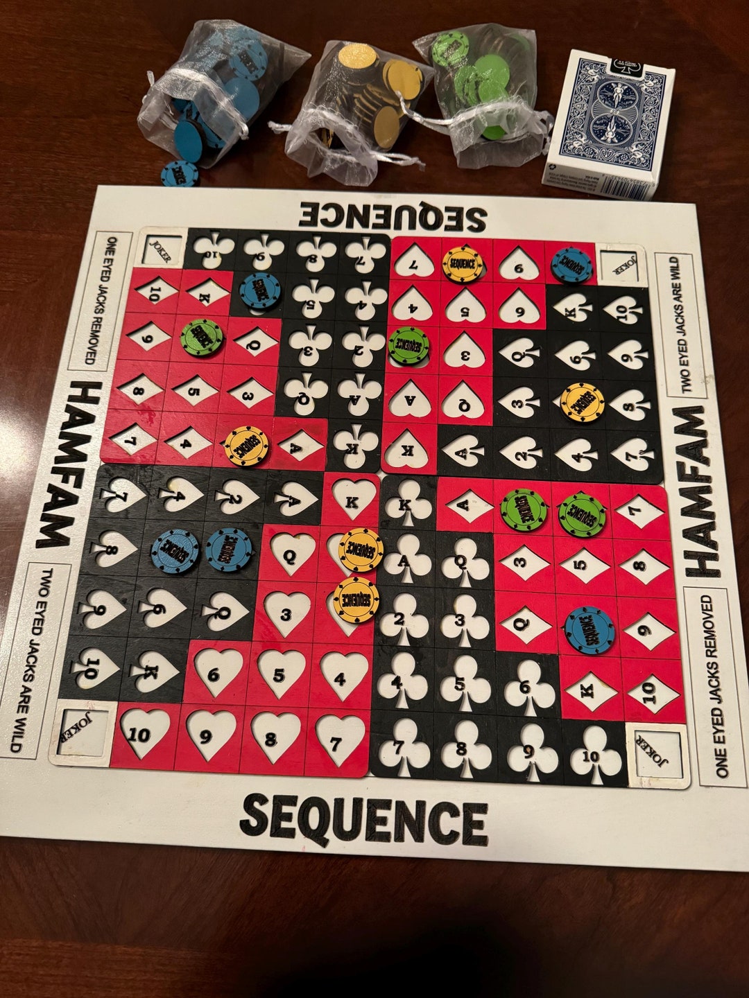 Sequence Game 15' X 15" - Etsy