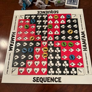 Sequence Game 15' X 15" - Etsy