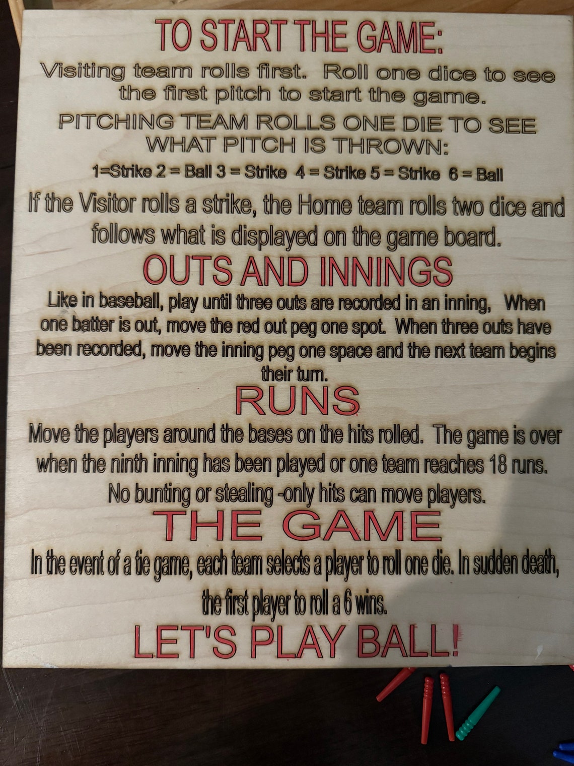 Tabletop Baseball Game 11x10 - Etsy