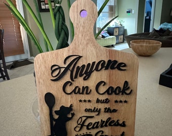 Anyone Can Cook Ratatouille Movie Inspired Cheese, Cutting Wood Board ...