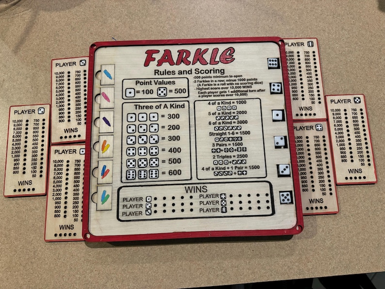 Farkle Dice Game Board - Etsy