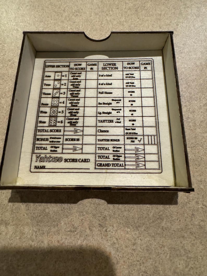 Yahtzee Travel Game - Etsy