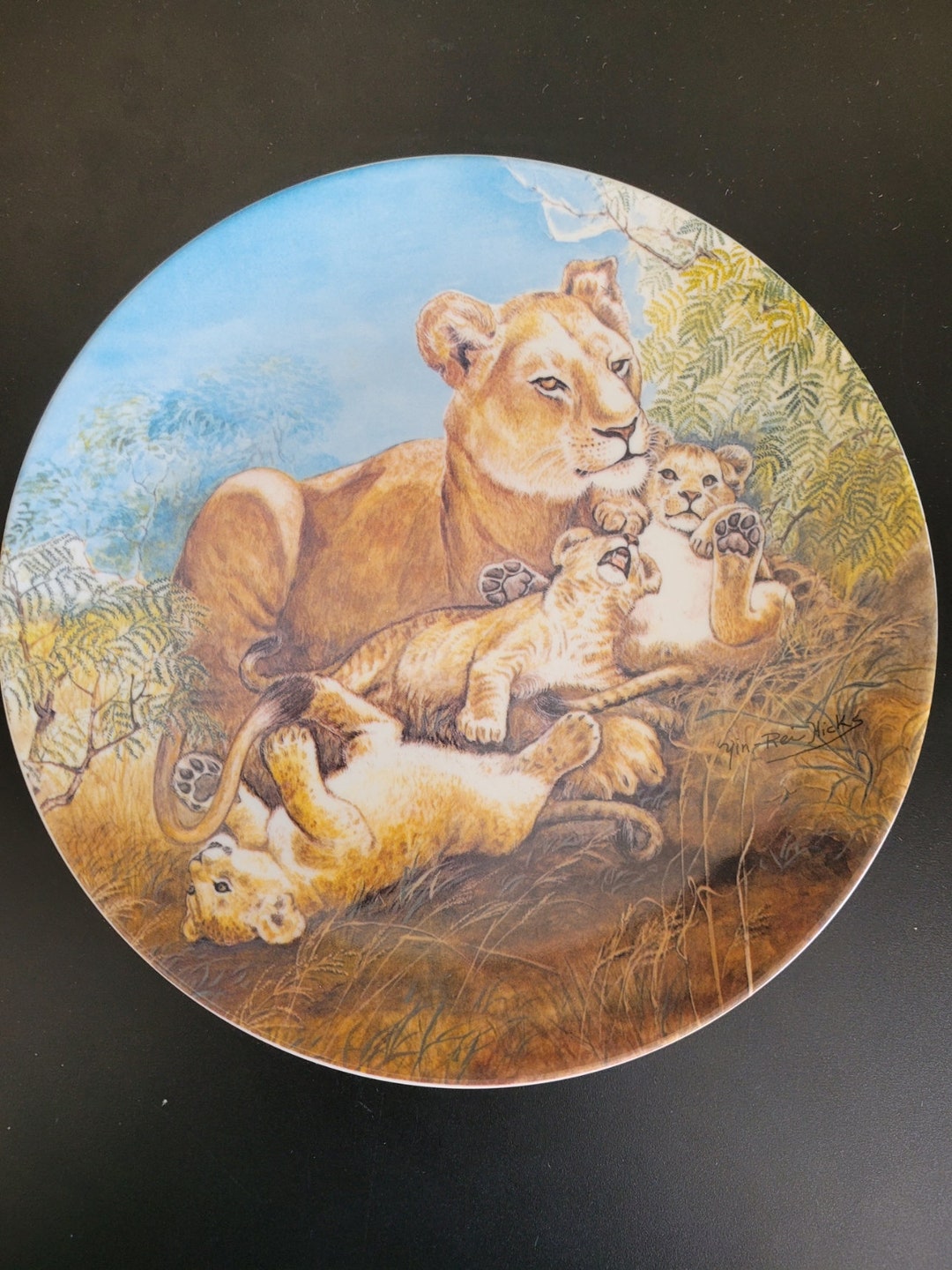 Vintage Collector Plate, A Watchful Eye, River Shore Ltd. by Artist Yin ...