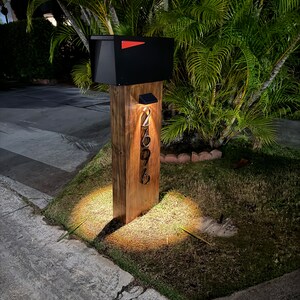 Modern Agave Mailbox With House Numbers, Solar Light, Metal Box - Etsy