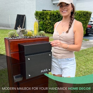 PRESTIGE Black Post Mailbox - Modern Mailbox With Succulent & Mailboxes ...