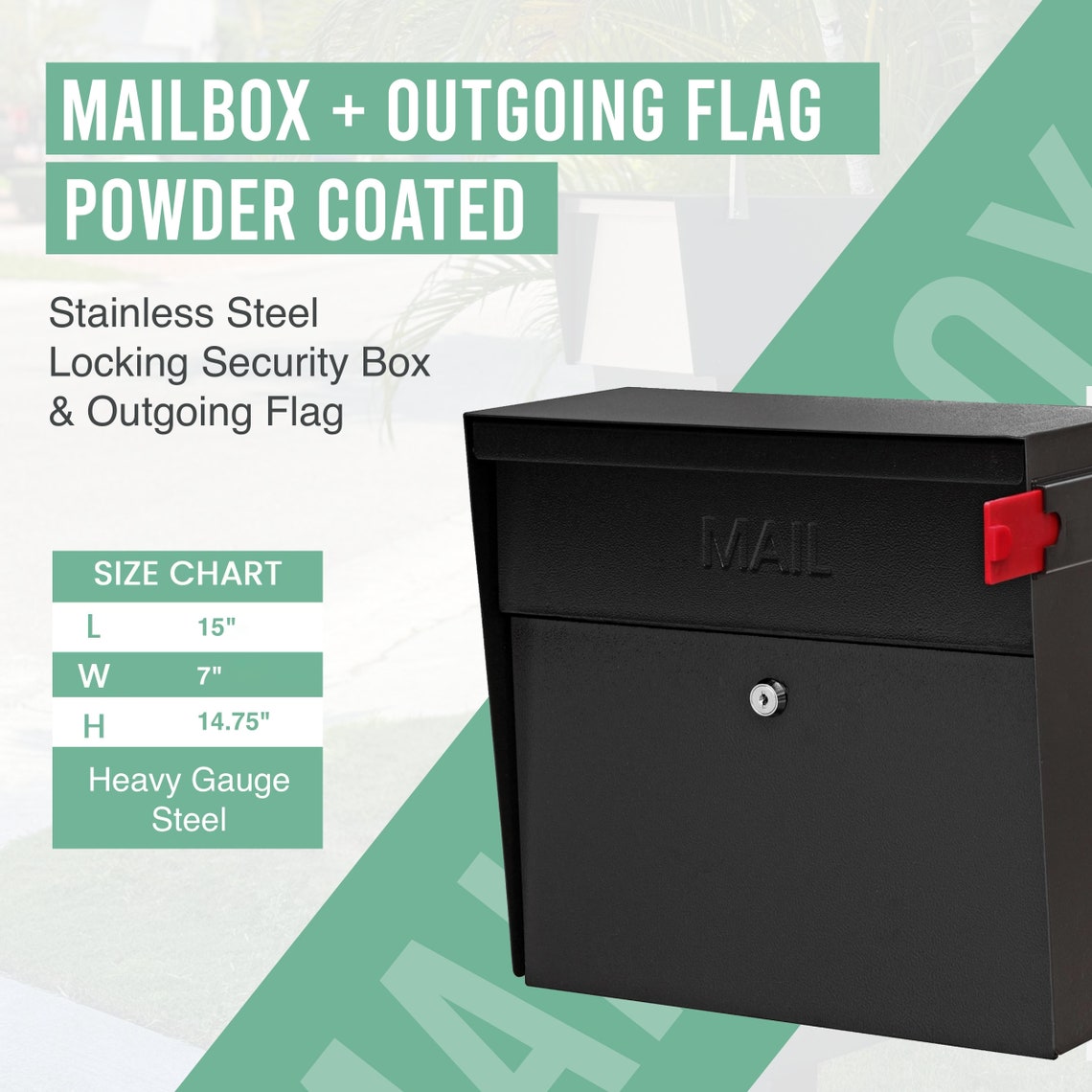 ARCADIA LUXE Mailbox Modern Mailbox With Succulent & Mailboxes Post ...