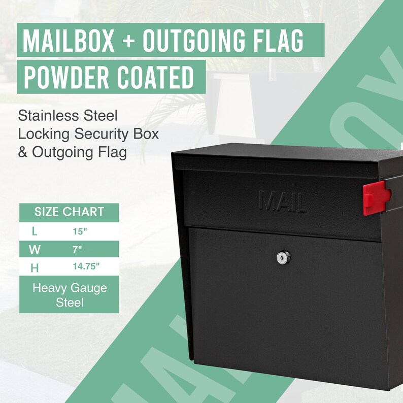 ARCADIA LUXE Mailbox Modern Mailbox With Succulent & Mailboxes Post ...