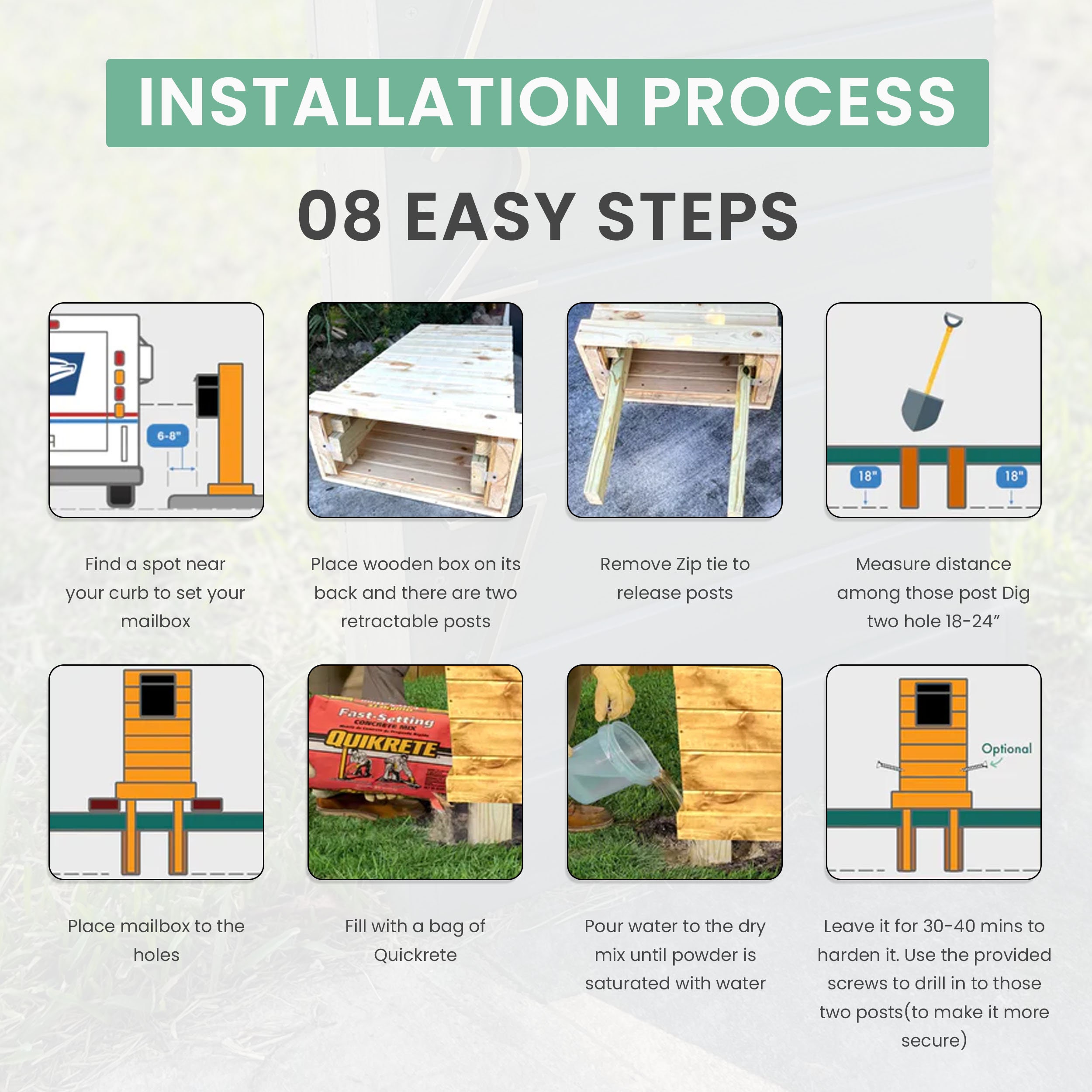 OASIS Elite Modern Mailbox With Succulent & Mailboxes Post Numbers ...