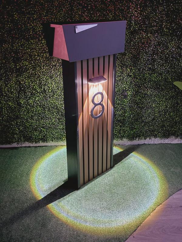 Modern Vertical Mailbox With Solar LED Numbers - Etsy