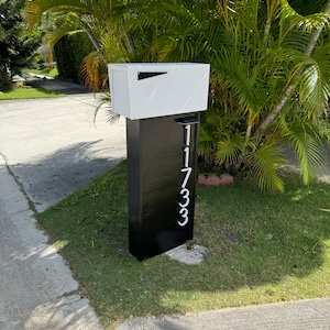 SLEEK Mailbox Modern Mailbox Black White & Mailbox Floating House ...