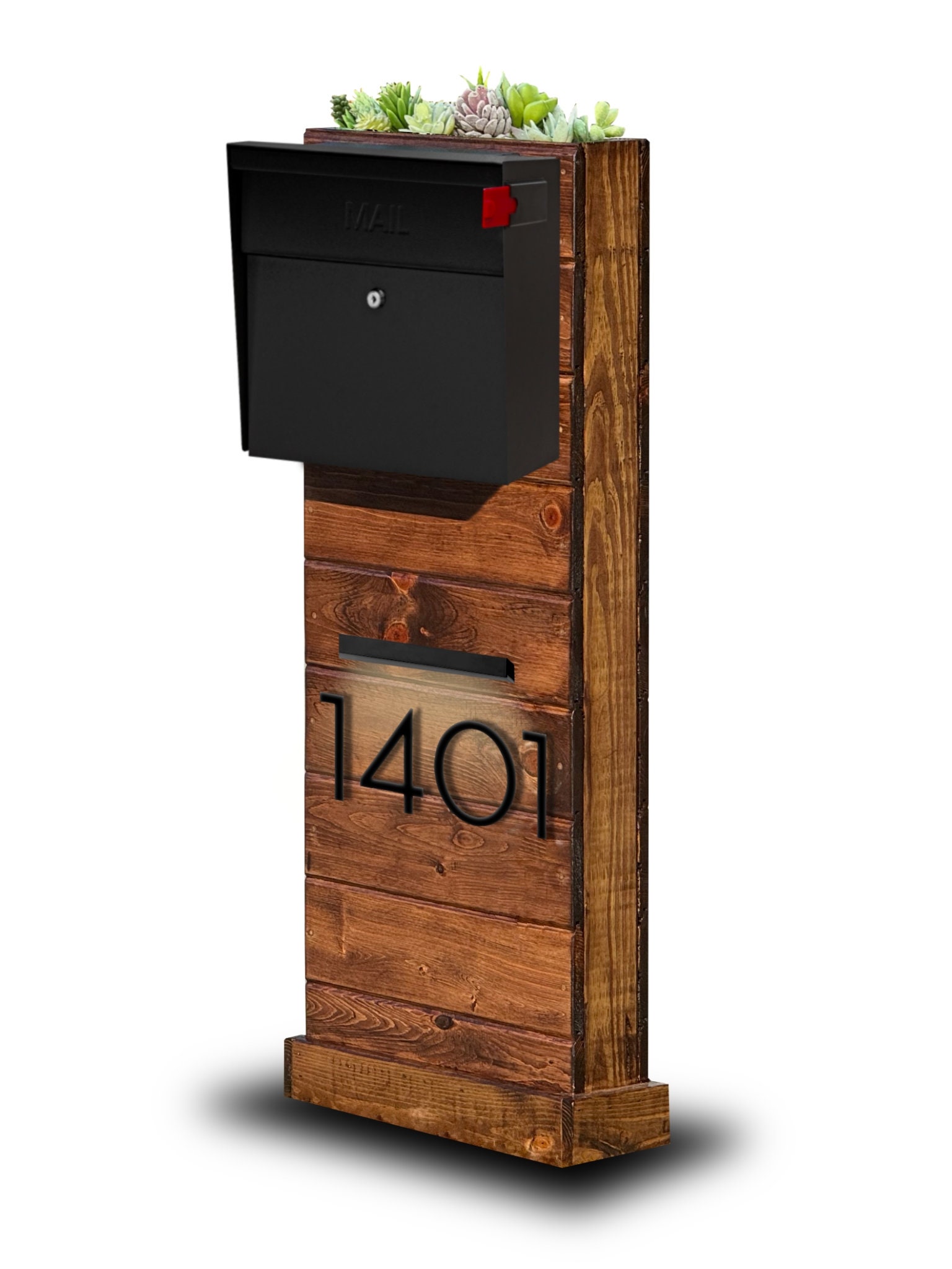 AGAVE LUXE 2.0 Mailbox USPS Modern Mailbox, Succulent Planter & Locking ...