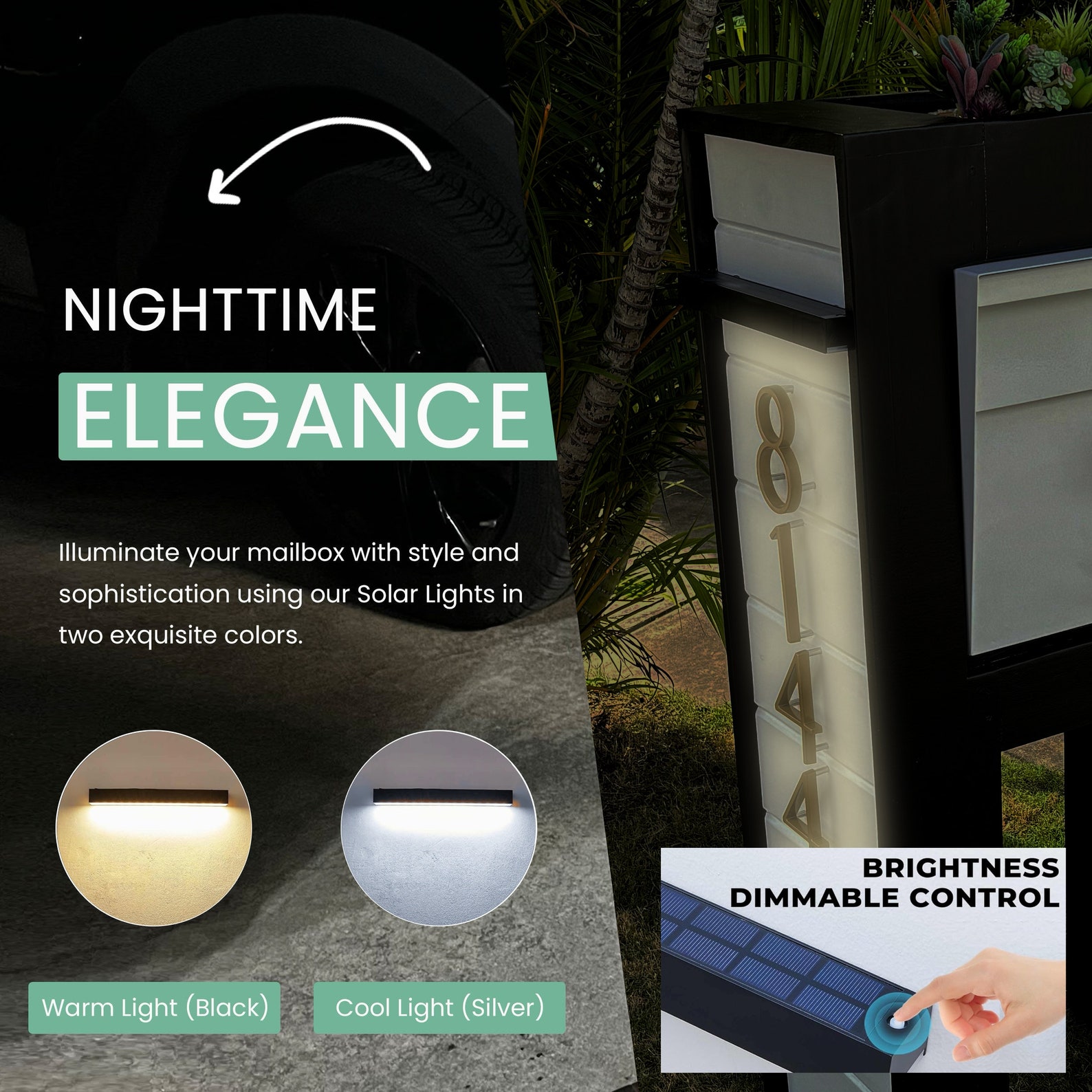 ARCADIA LUXE Mailbox Modern Mailbox With Succulent & Mailboxes Post ...