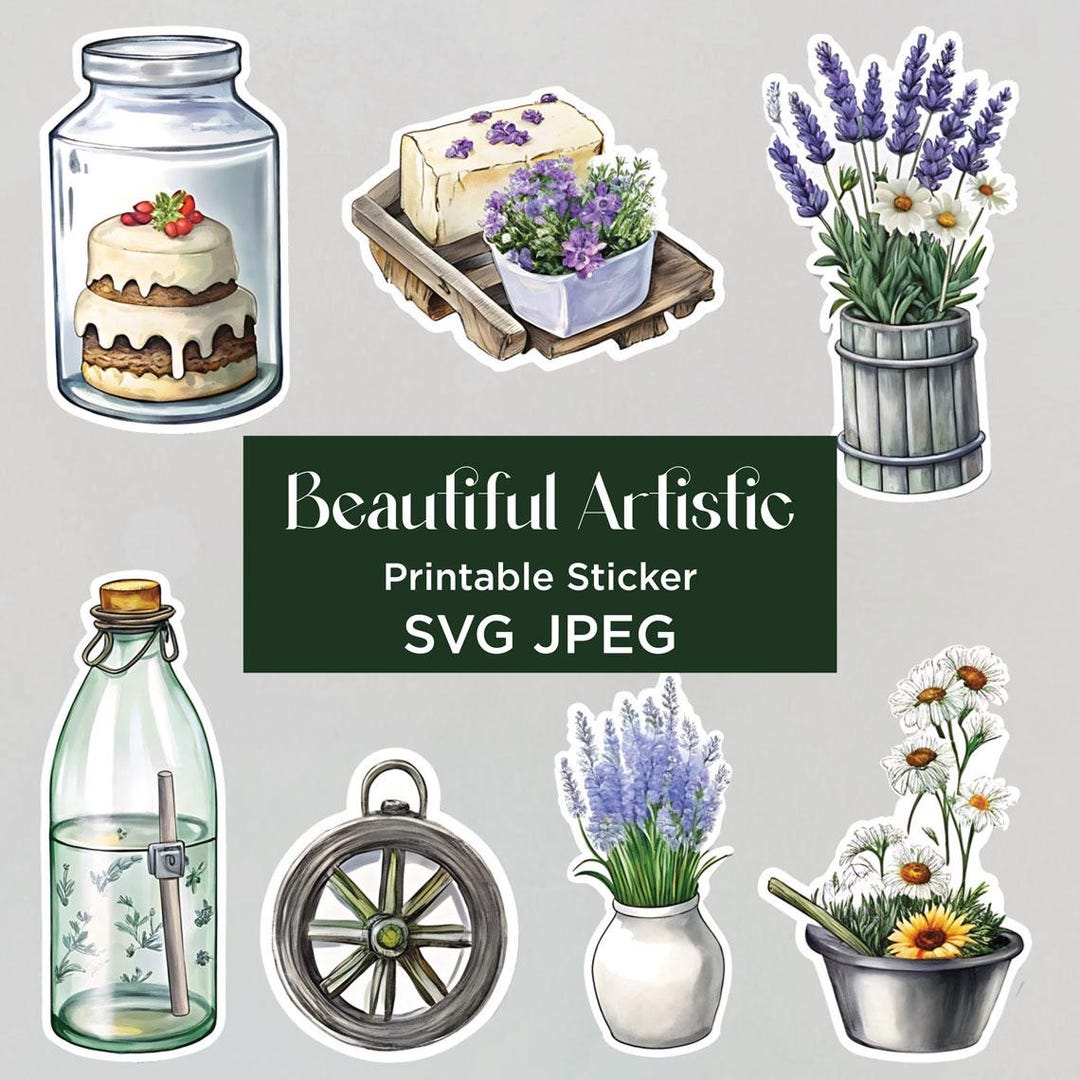 Beautiful Artistic Printable Stickers Png, Inspirational Sticker Png ...