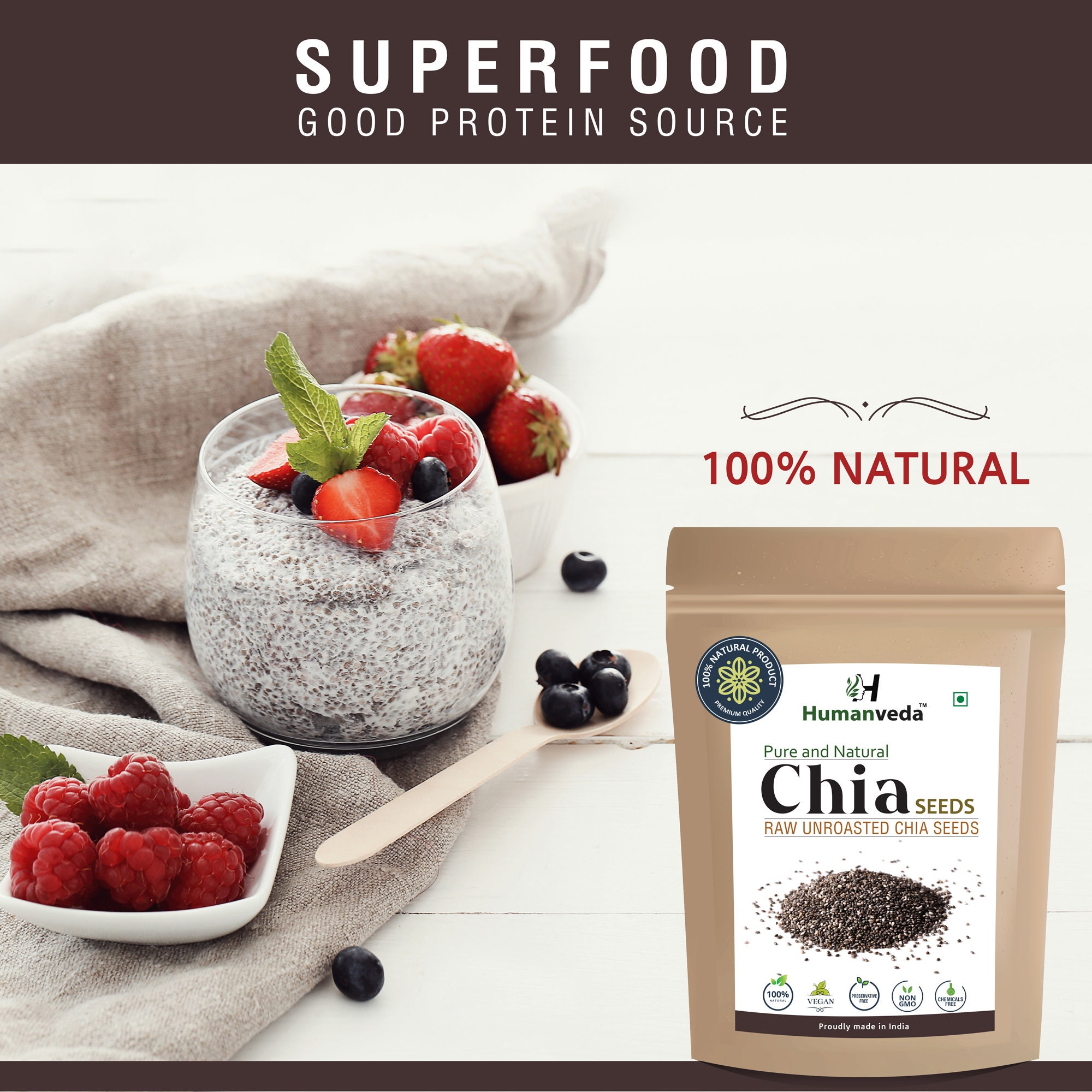 Humanveda 100% Pure Raw Chia Seeds for Weight Loss With Omega 3 ...