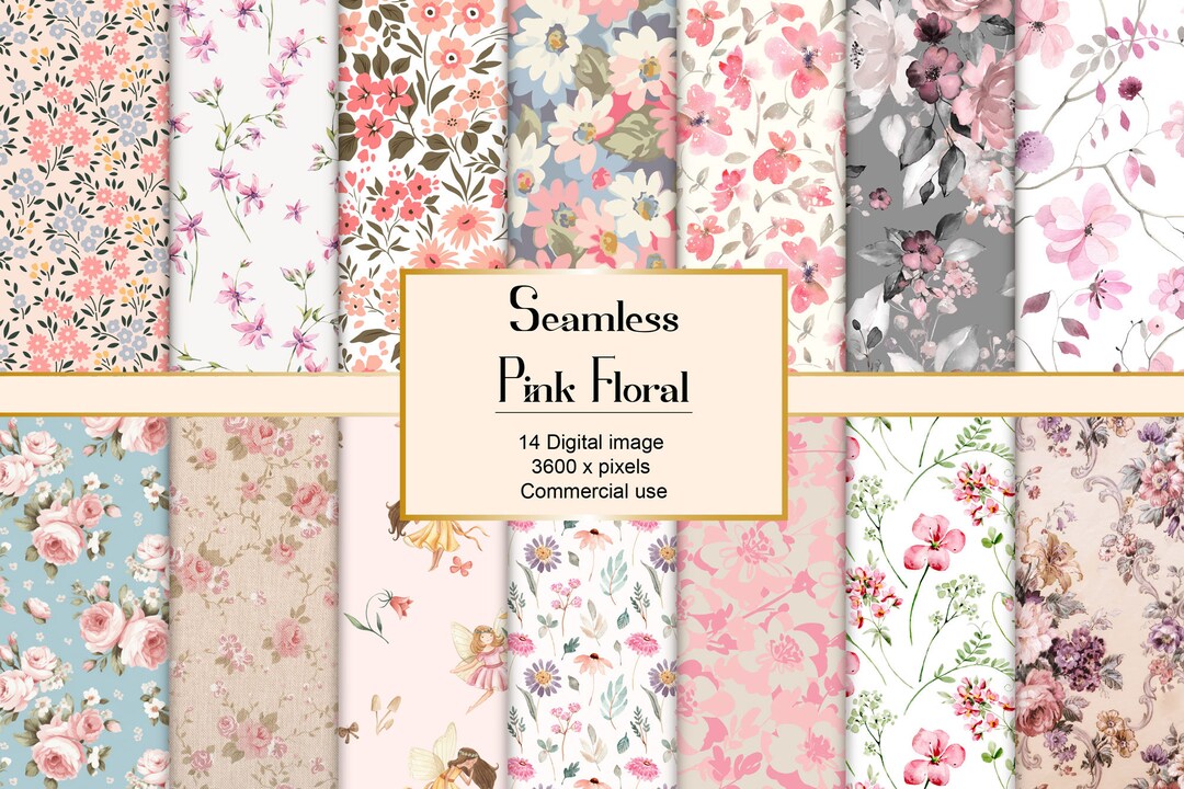Pink Floral Digital Paper | Printable Floral Stationery Paper | Digital ...