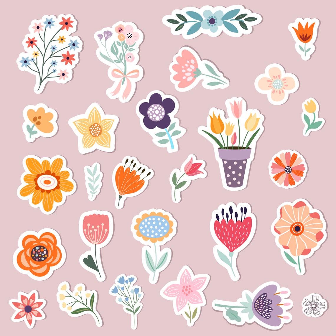 27 Beautiful Sticker, Digital Sticker Pack, Sticker Bundle, Printable ...