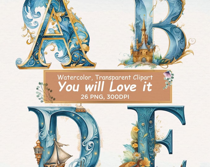 26 Alphabet Letter Clipart - Fancy Lettering, Decorative Alphabet ...