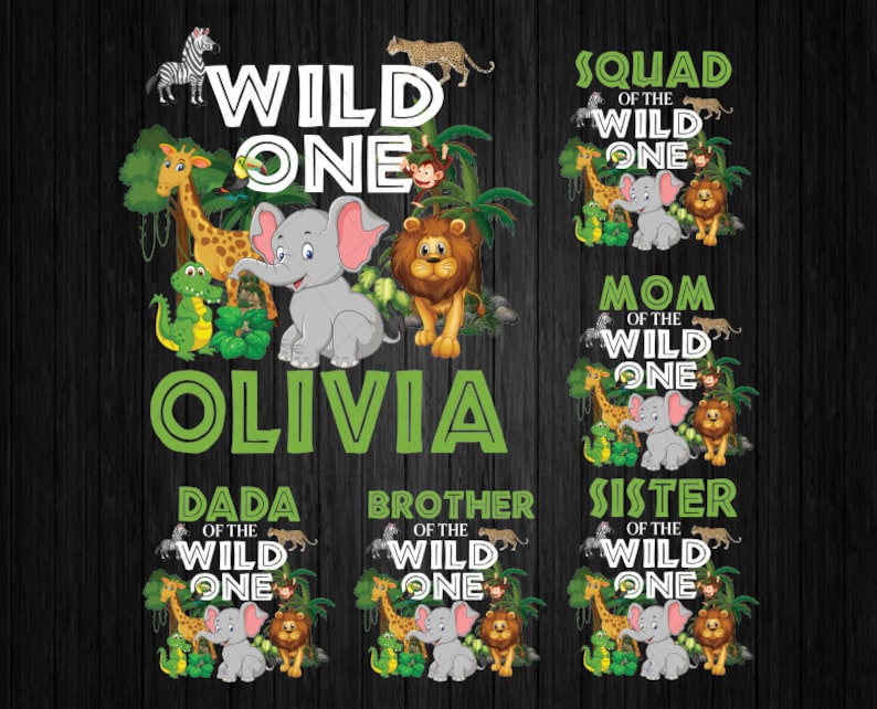 Personalized Namewild One Birthday Boy, Wild One Family Matching Png ...