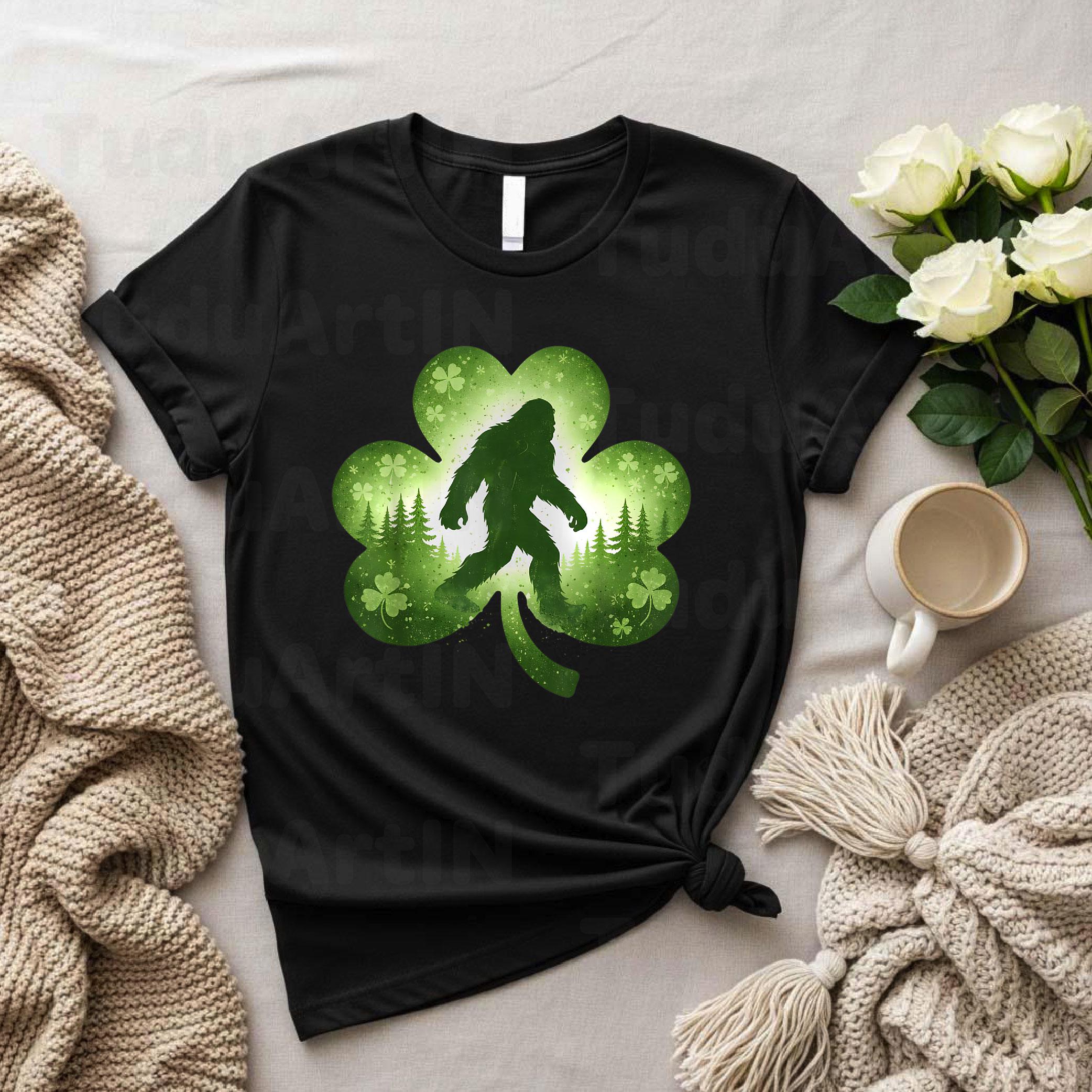 St Patricks Day Big-foot Sasquatch Shamrock Png, Big-foot Shamrock St ...
