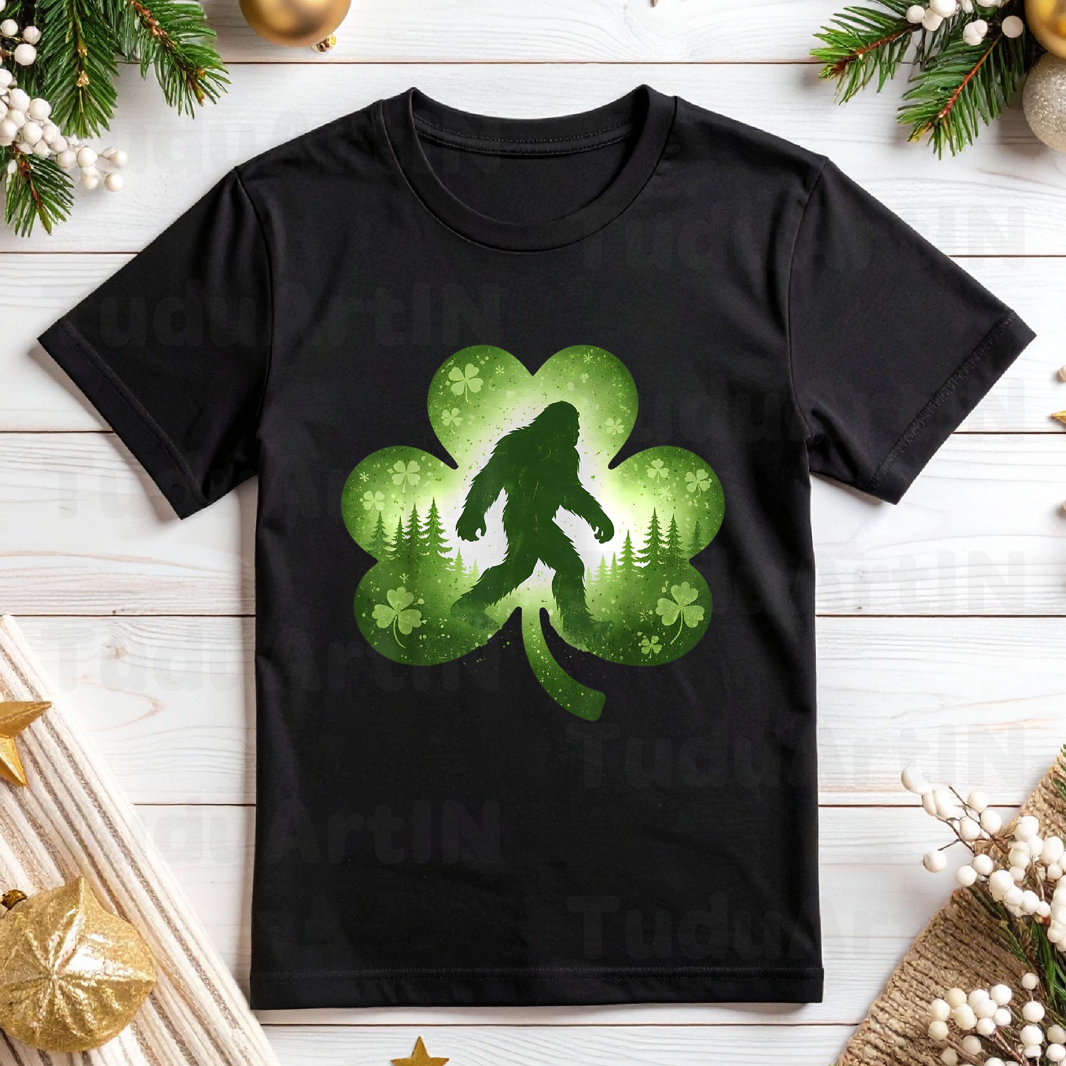 St Patricks Day Big-foot Sasquatch Shamrock Png, Big-foot Shamrock St ...