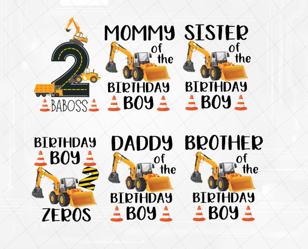 Personalized Family Construction Birthday Png,family Birthday Boy Png ...
