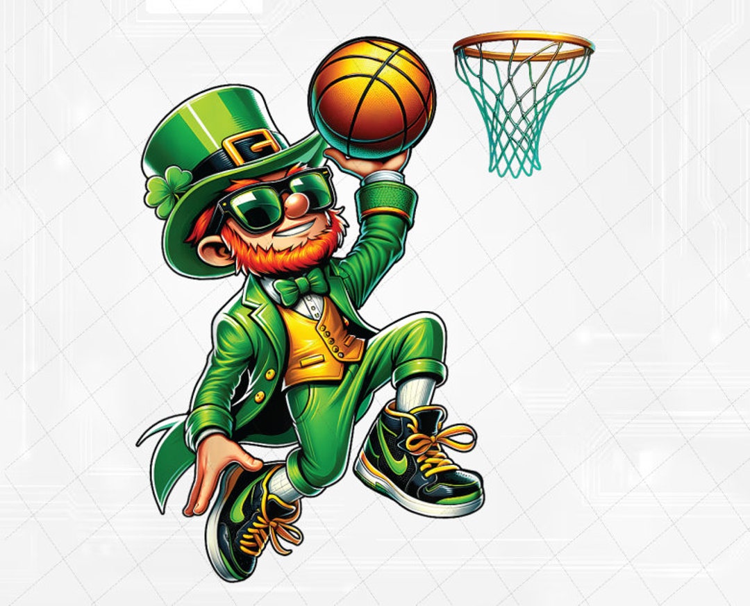 PNG ONLY Leprechaun Playing Basketball St Patricks Day Sport Png ...