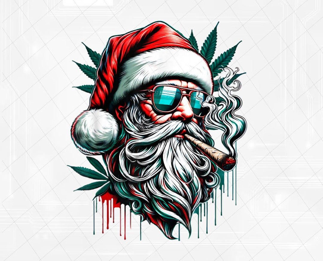 PNG ONLY Cool Santa Claus Smoking Weed Marijuana 420 Christmas Png ...