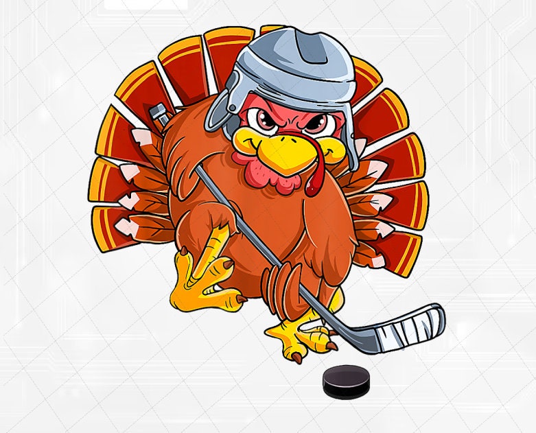 PNG ONLY Thanksgiving Ice Hockey Turkey Playing Hockey Thankful Png ...