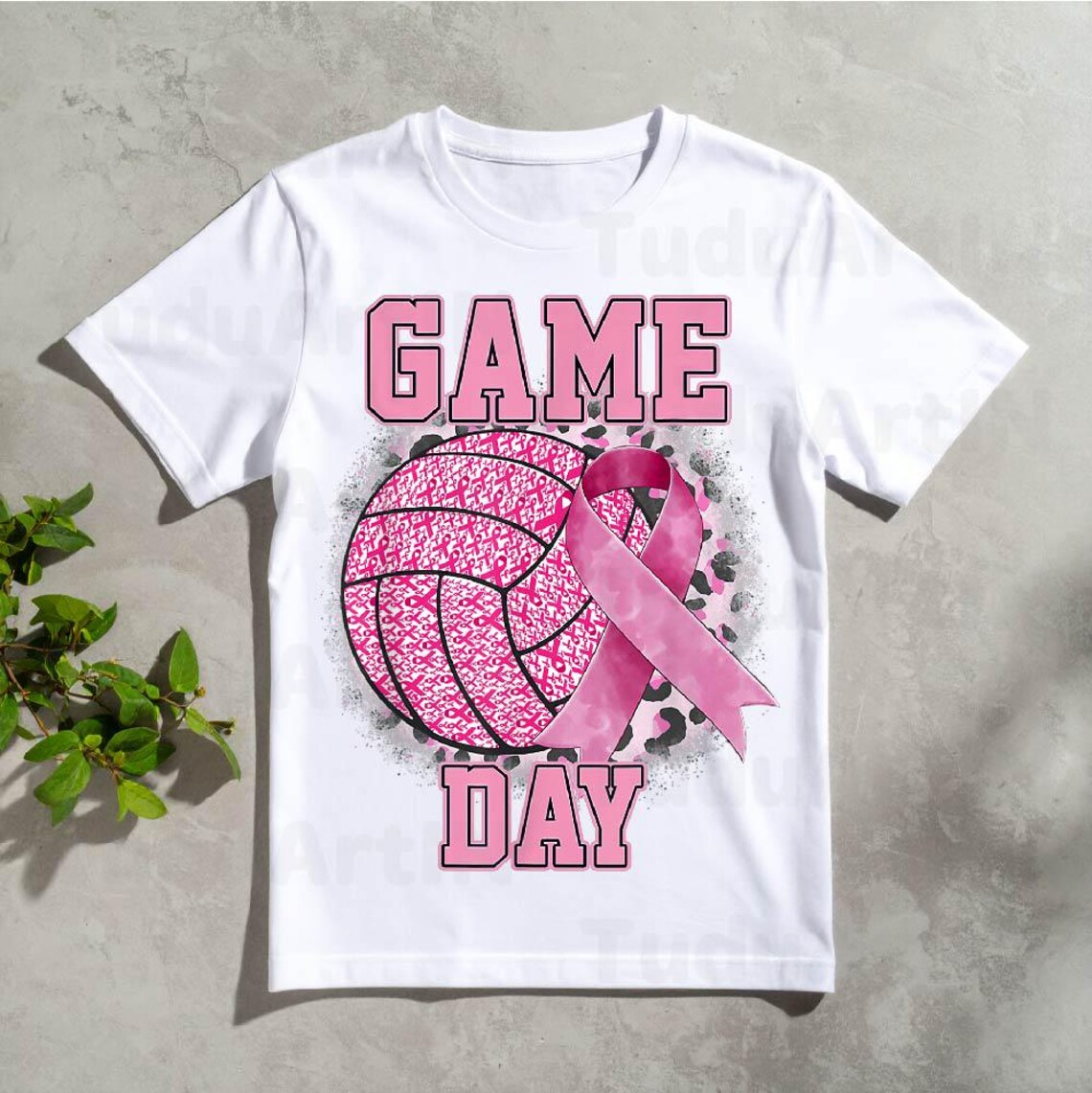 PNG ONLY Bleached Game Day Png, Pink Volleyball Ribbon Leopard Png ...