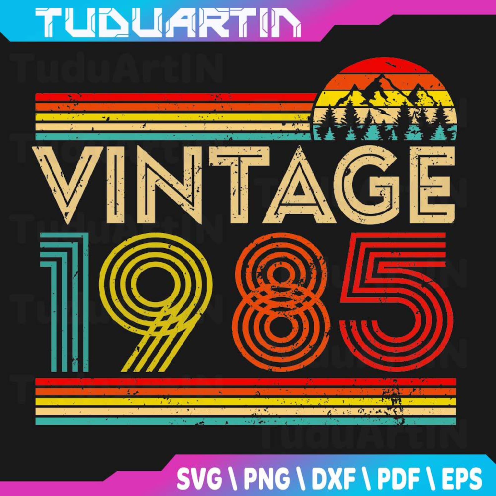 Vintage 1985 Classic Year 1985 Birthday Men Women Vintage Svg, 1985 ...