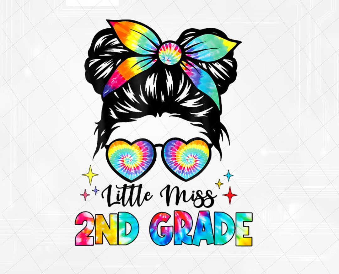 PNG ONLY Lit-tle Miss 2nd Grade Mes-sy B-un Png, Back to School Girls ...